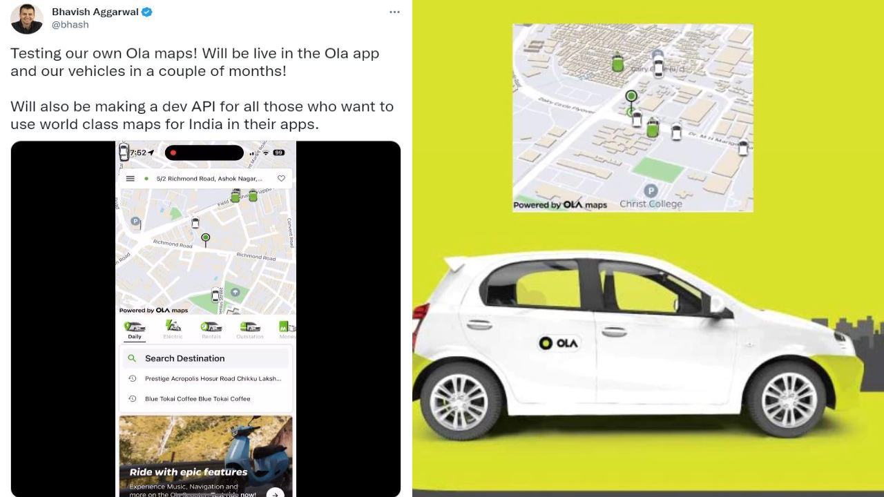 Ola Own Maps India : భారత్‌లో గూగుల్‌ మ్యాప్స్‌కు పోటీగా ఓలా సొంత ...